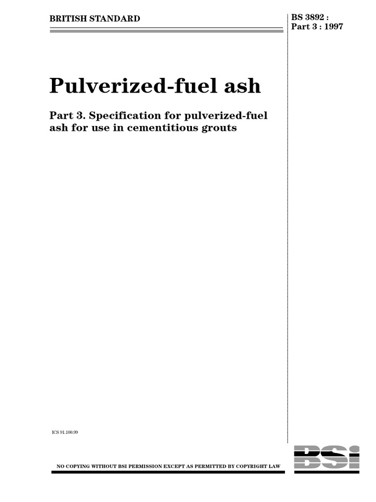 BS 3892-3 1997 | PDF | Cement | Concrete