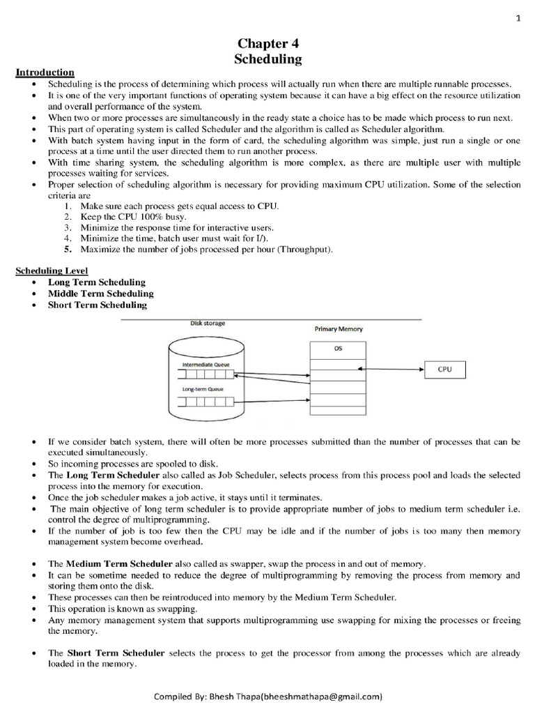 Chapter-4 Scheduling | PDF