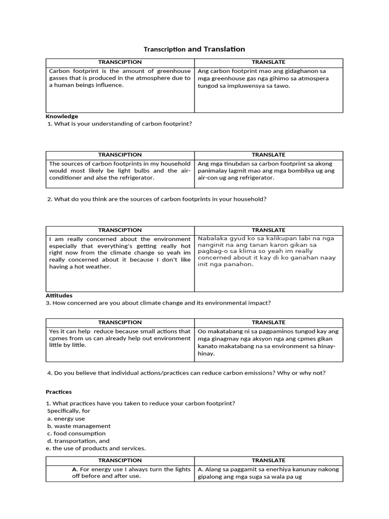 Transciption and Translation Respondent 2 | PDF