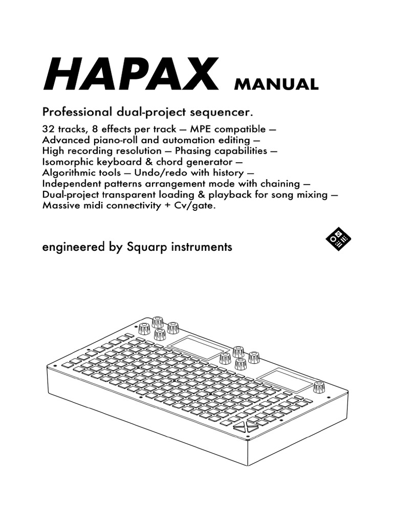 HAPAX Manual 3f2558fb0ca1e15d4d7b9394a75cc59f | PDF | Mode (Music) | Minor Scale