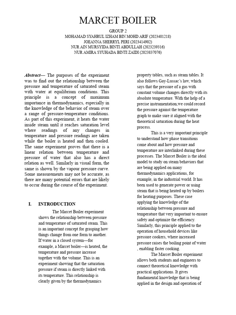 Lab 5 Marcet Boiler | PDF | Boiler | Steam