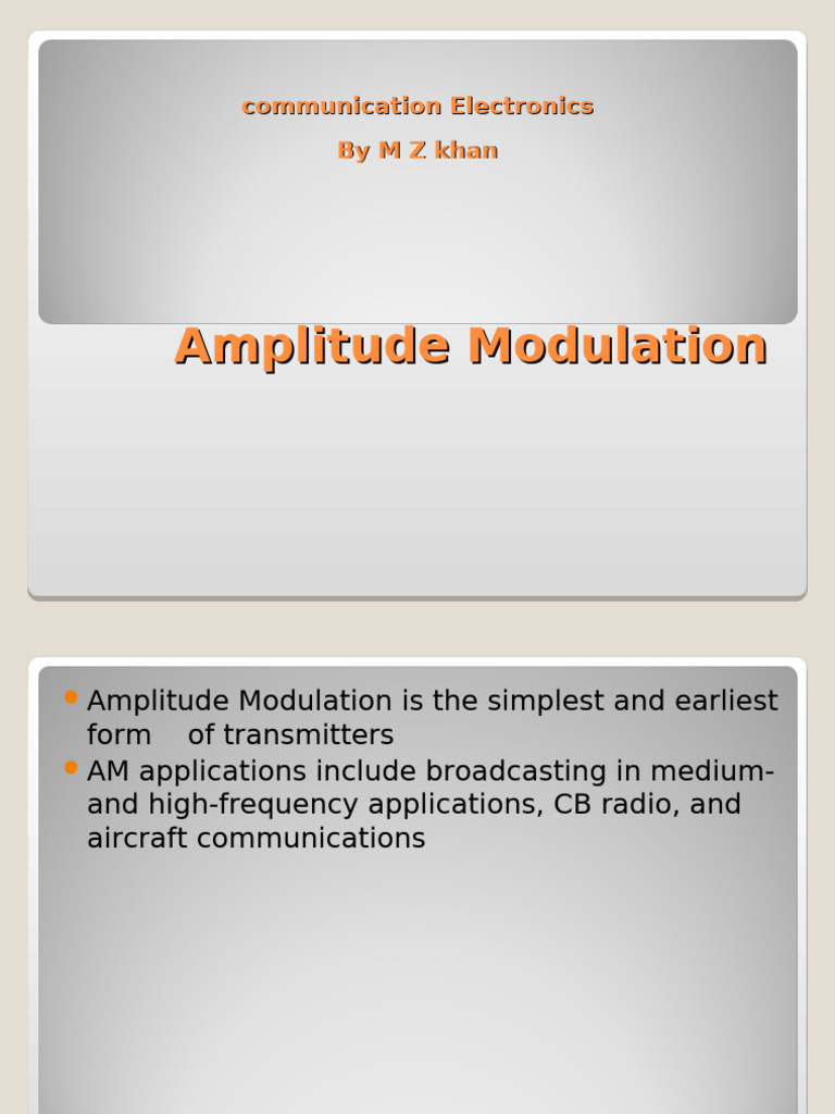 5muzafar Am Modulation | PDF | Telecommunications Engineering | Computer Engineering