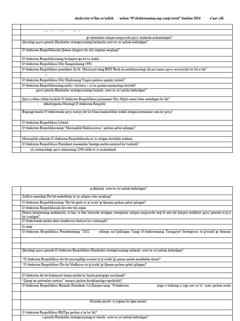 History Questionnaire | PDF