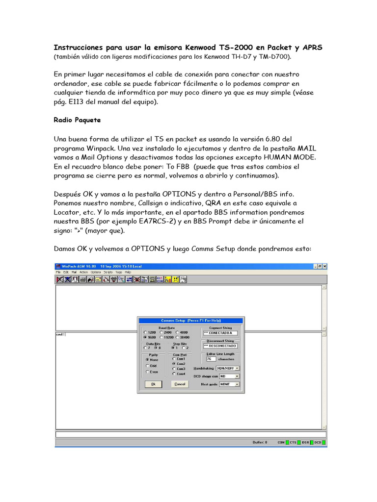 Configuración Kenwood TS-2000 para Packet y APRS | PDF | Redes de ...