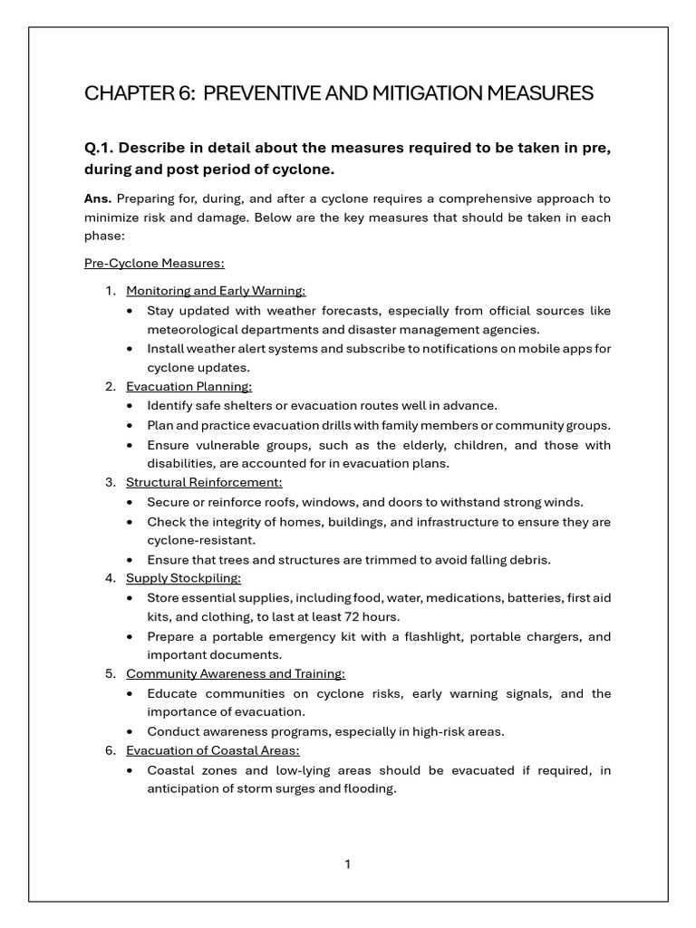 Preventive and Mitigation Measures | PDF | Emergency Management | Levee