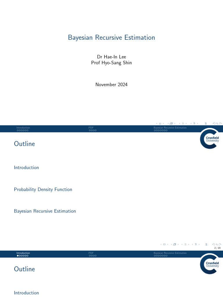 3_BayesianRecursive (1) | PDF | Estimation Theory | Bayesian Inference