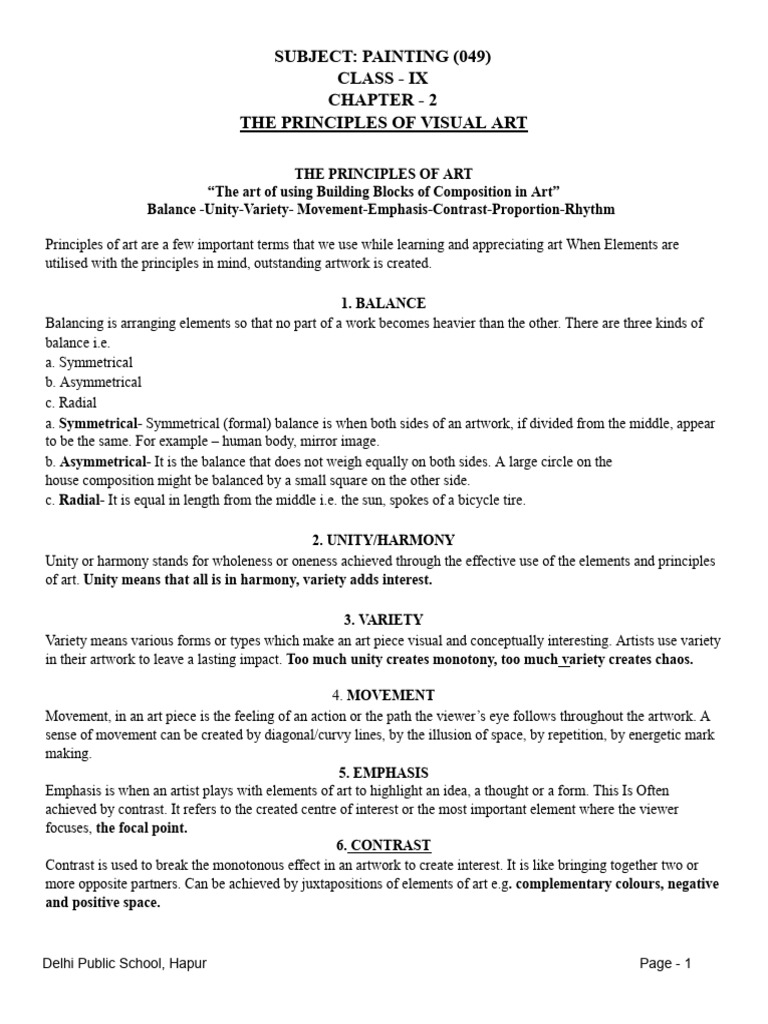 Principles of Visual Art Explained | PDF | Composition (Visual Arts ...