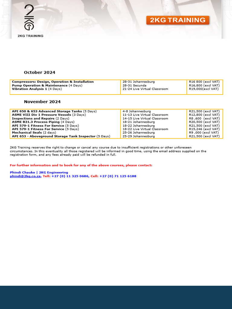 2KG Course Schedule 2024 2 | PDF