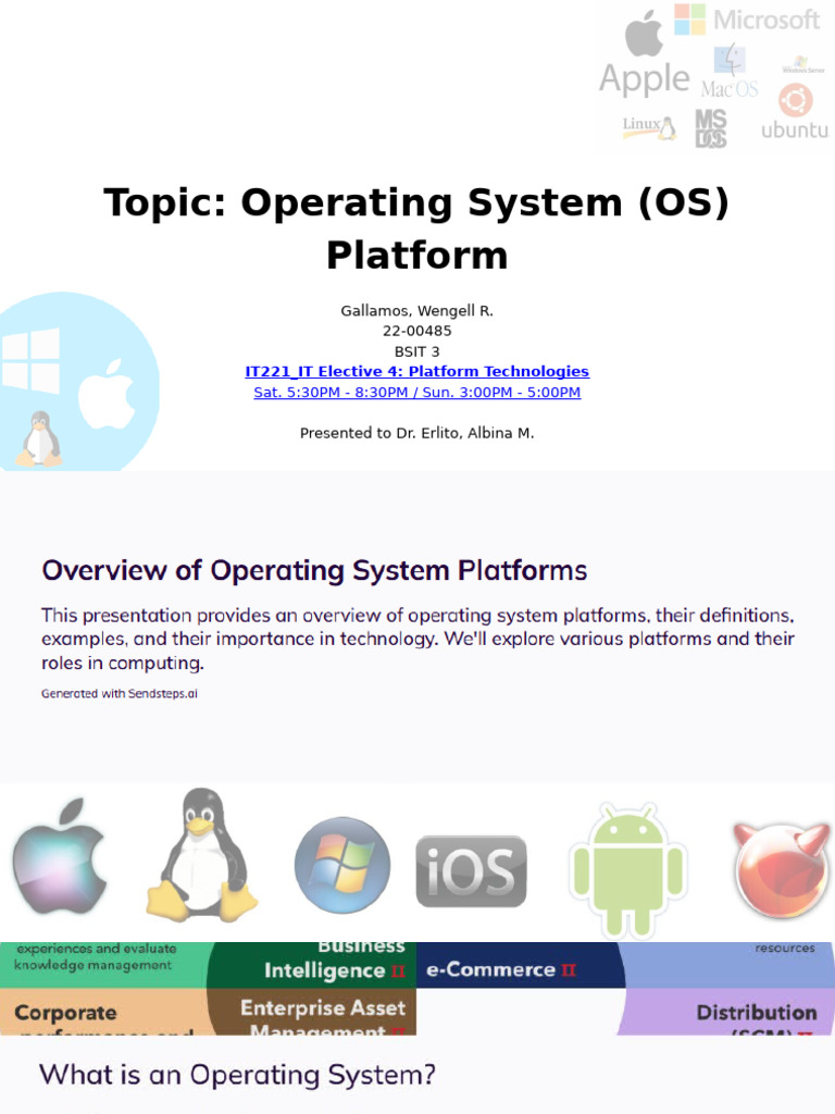 BSIT Students' OS Platform Guide | PDF