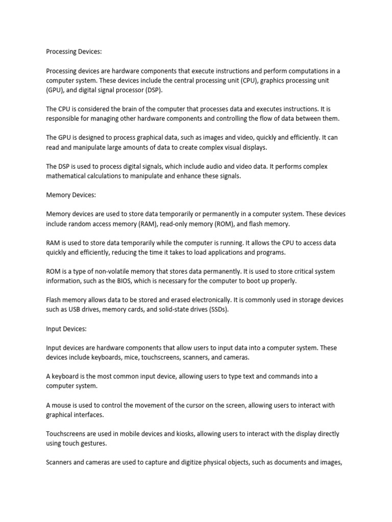 devices | PDF | Computer Data Storage | Input/Output