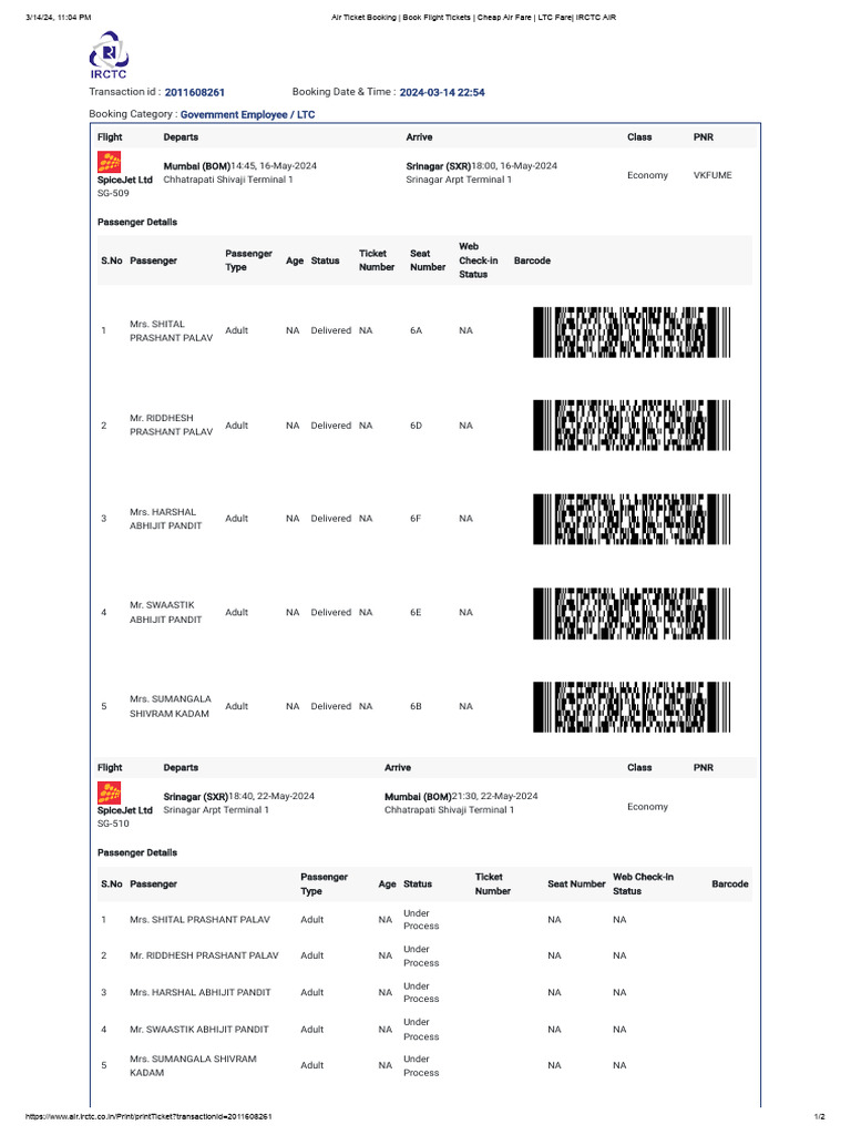 FINAL AIR TICKET 1 | PDF