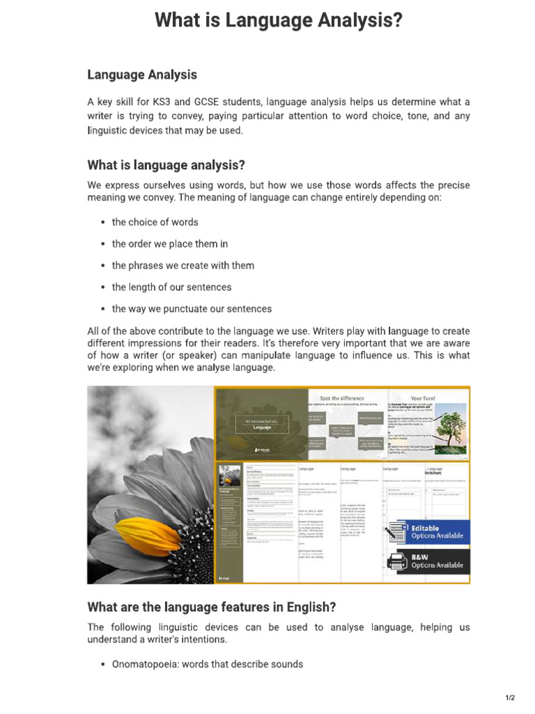 Language Analysis | PDF