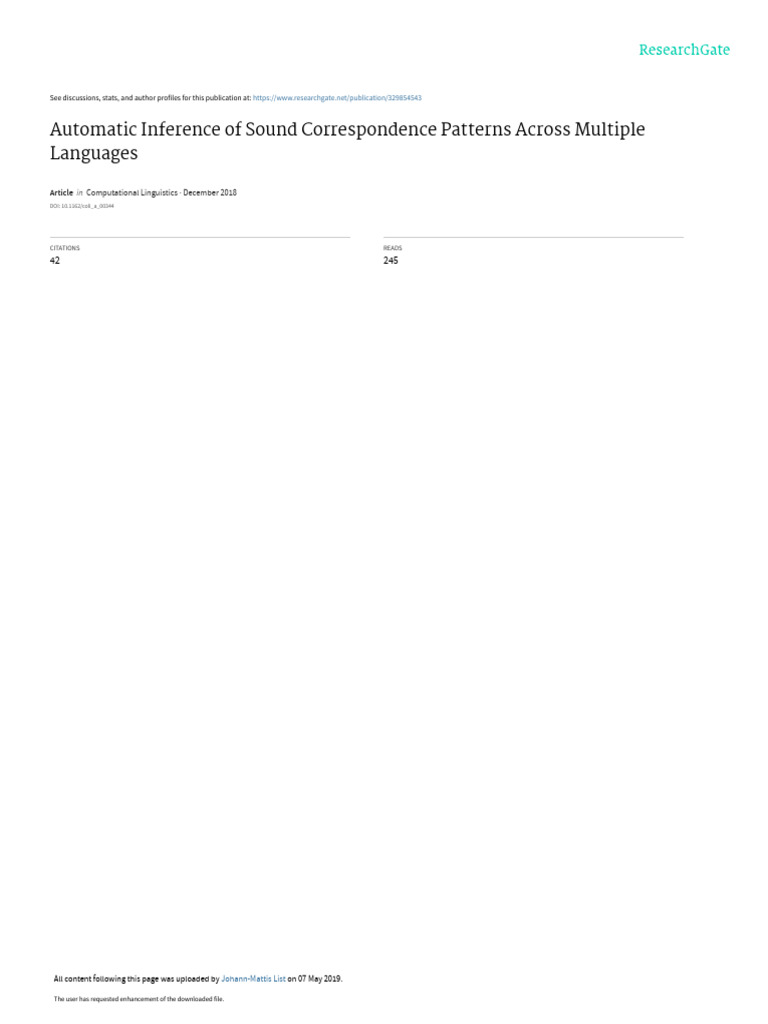 List 2019 Correspondence Patterns | PDF