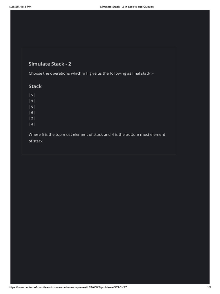 Simulate Stack - 2 in Stacks and Queues | PDF