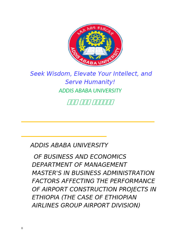 Nigusse's Proposal - Version One | PDF | Project Management | Airport