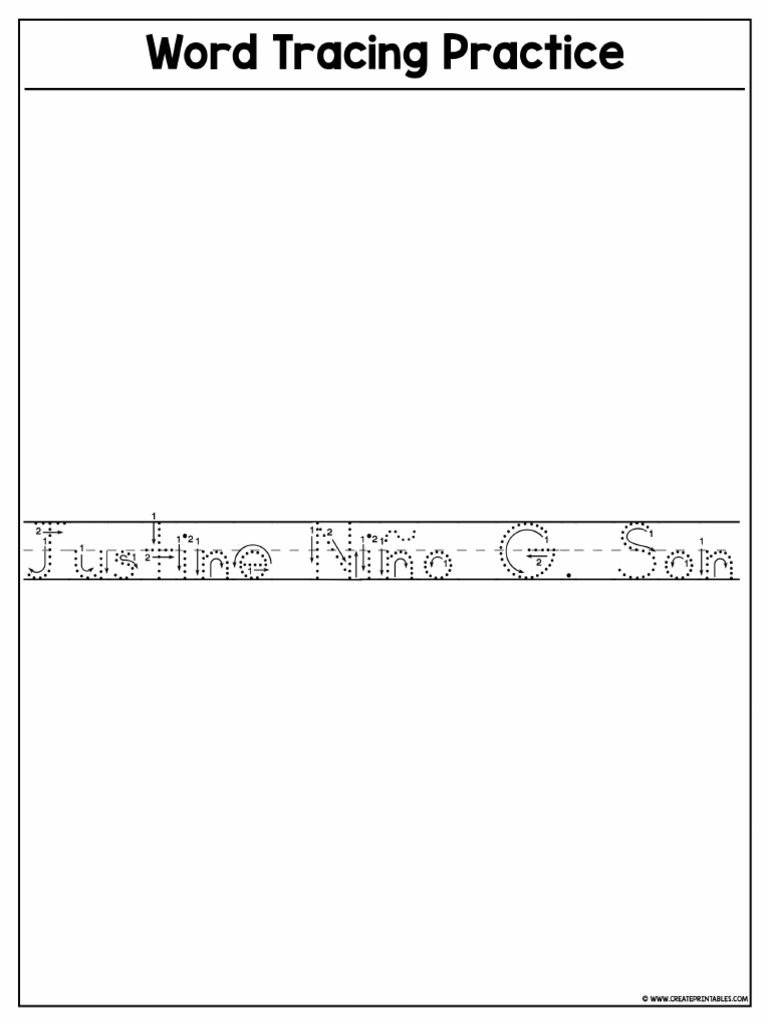 CreatePrintables.com Word Tracing Practice DF35 4406 7A61 | PDF