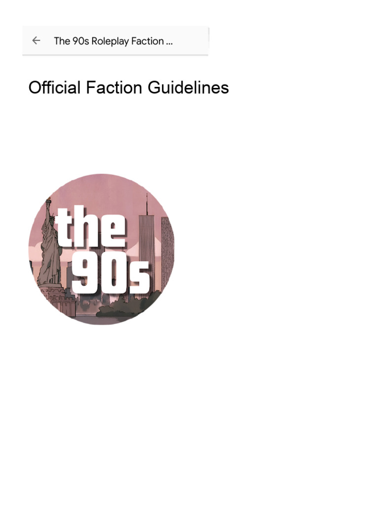 The 90s Roleplay Faction Guidelines | PDF | Gang | Organized Crime