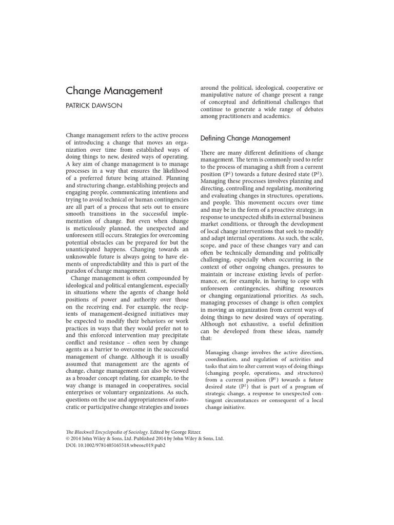 Understanding Change Management Concepts | PDF | Change Management ...