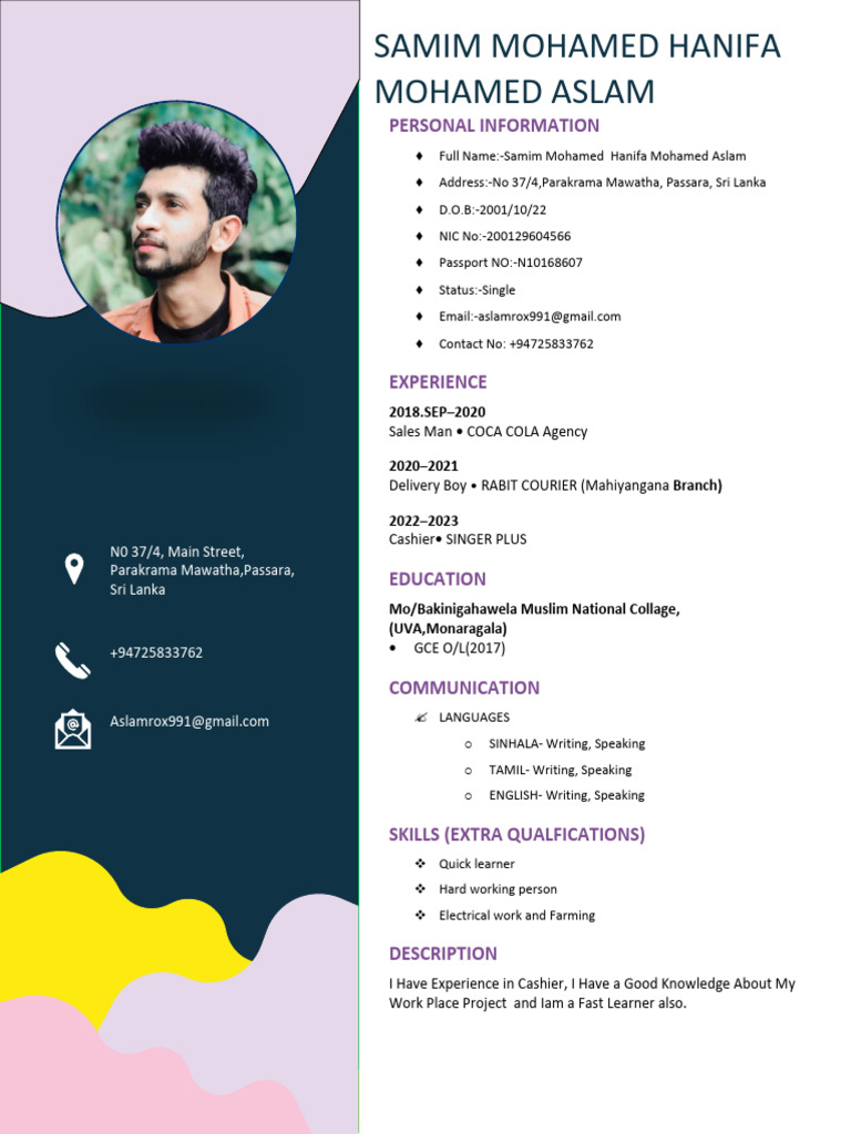 Resume of Samim Mohamed Aslam | PDF
