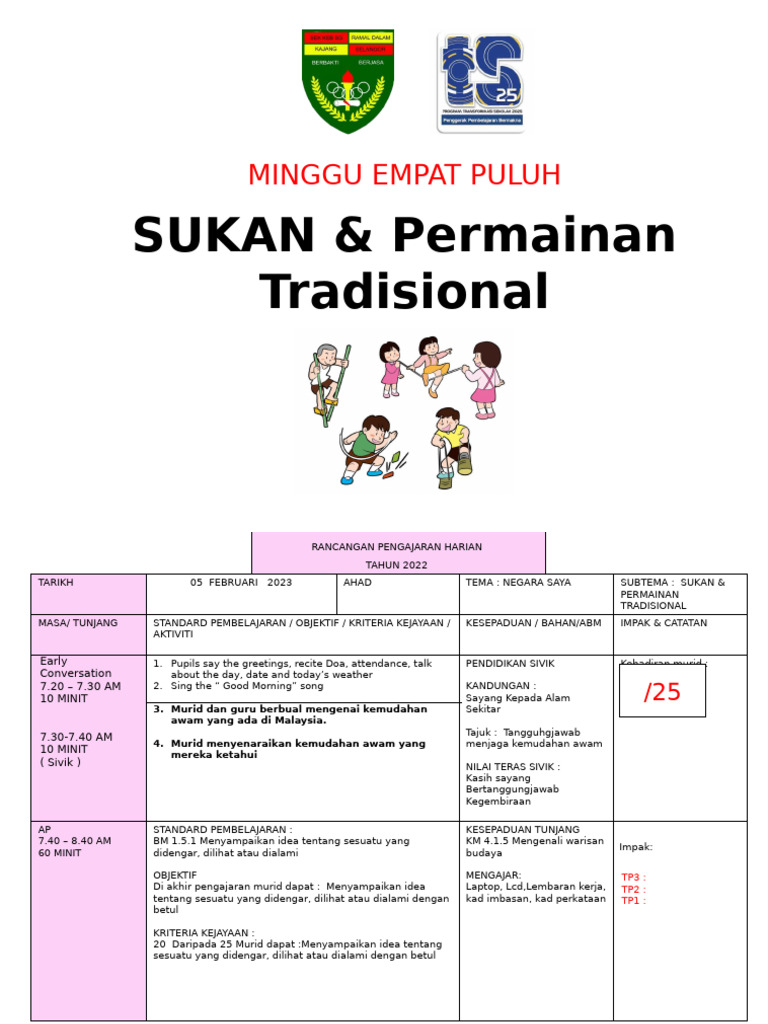 RPH M42 Sukan Dan Permainan Tradisional | PDF