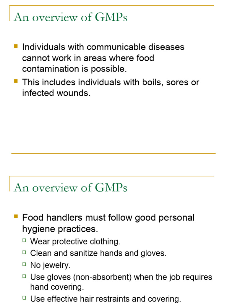 Lecture 38 GMP | PDF | Hygiene | Quality Assurance