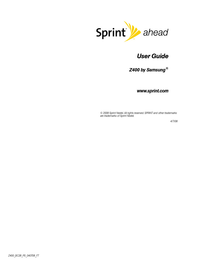 Samsung Z400 User Manual | PDF | Menu (Computing) | Voicemail