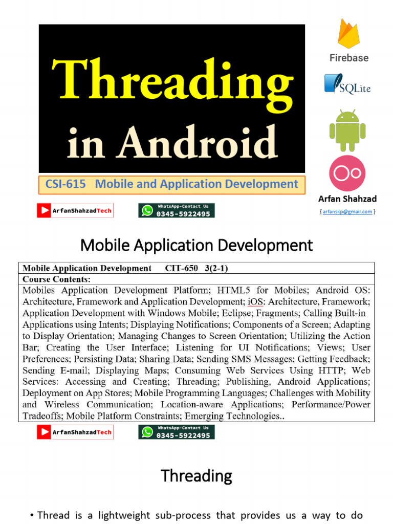 MobApp 20- Threads in Android | PDF | User Interface | Thread (Computing)