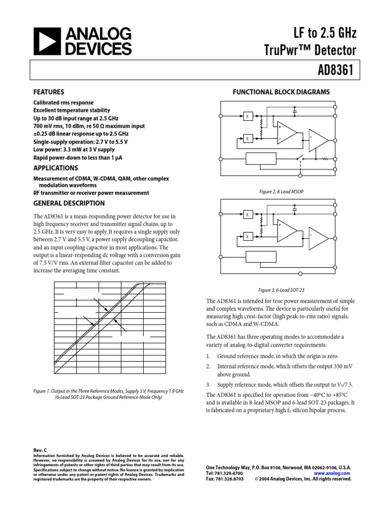 AD8361 | PDF | Amplifier | Detector (Radio)