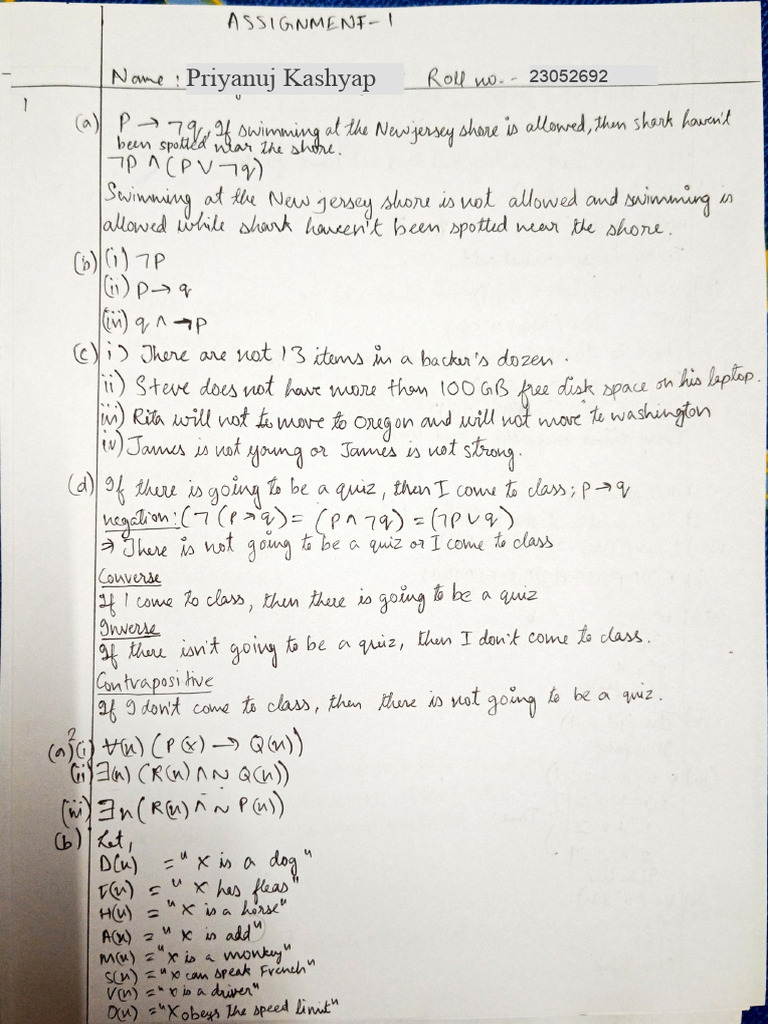 Maths Assignment 1 | PDF