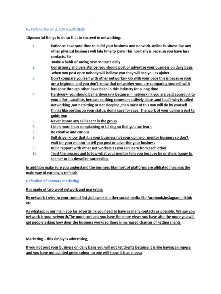 Networking Skills For Beginners Pdf Pdf