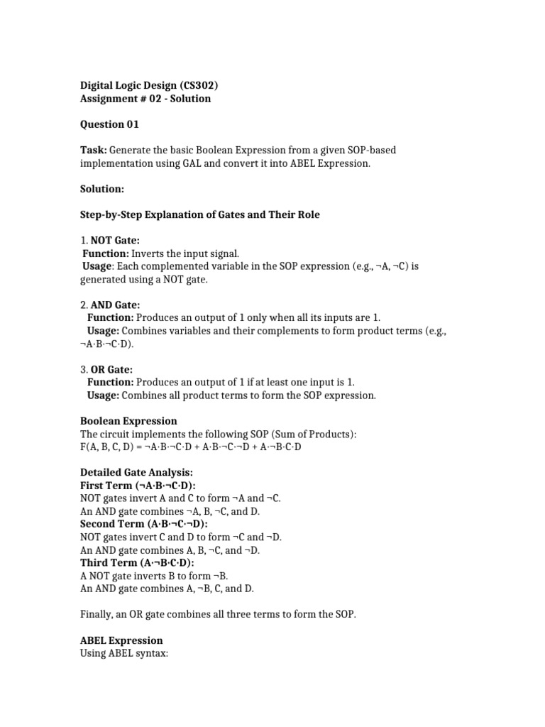 Boolean to ABEL Expression Conversion | PDF