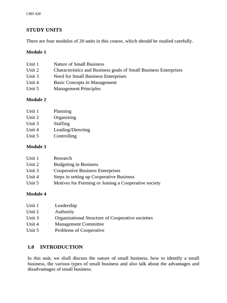 Small Business Management Course Overview | PDF | Small Business | Ice ...