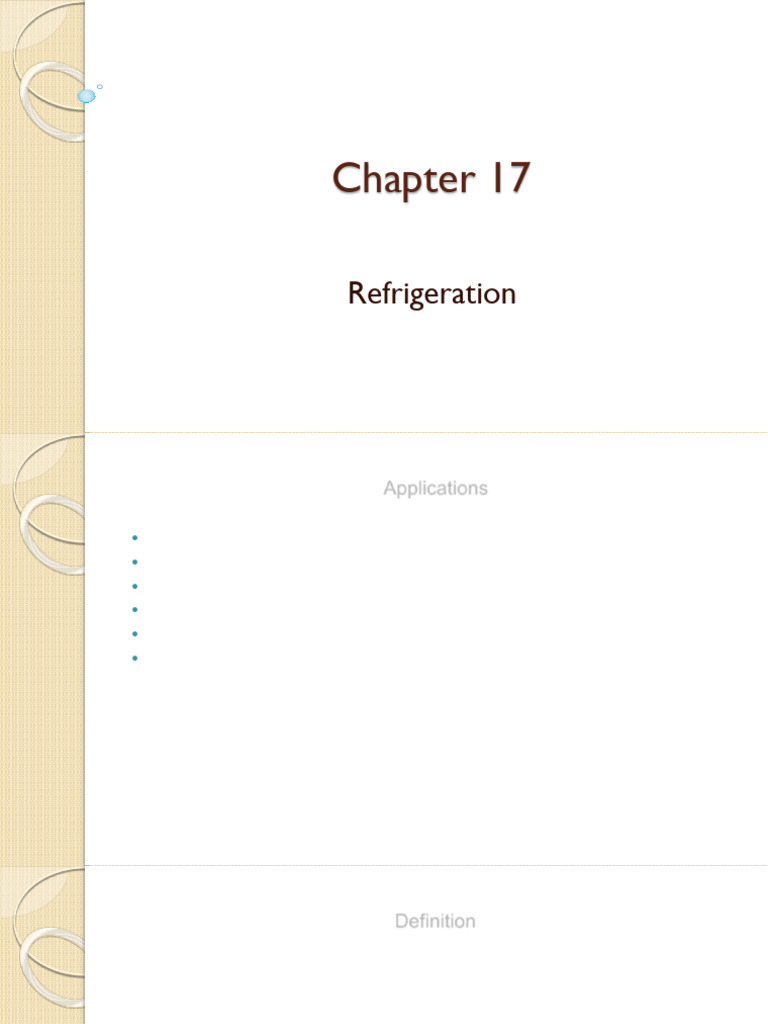 Chapter 17 - Refrigeration | PDF | Refrigeration | Heat
