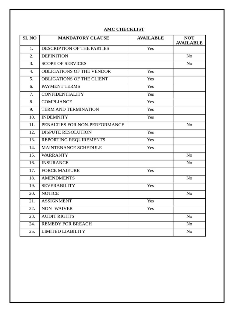 AMC CHECKLIST and GUIDELINES | PDF | Indemnity | Arbitration