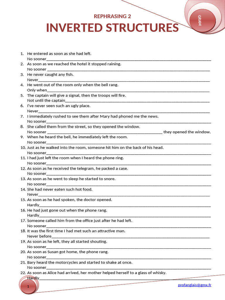 Inverted Structures for Rephrasing | PDF