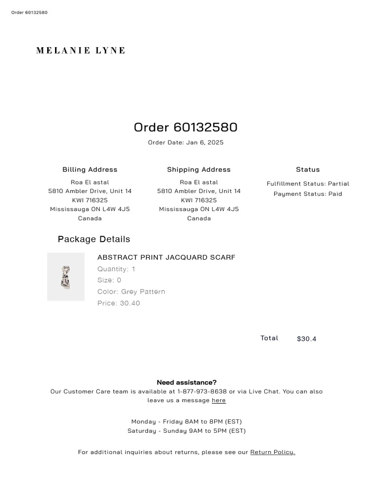 Order 60132580 - 5th Invoice | PDF