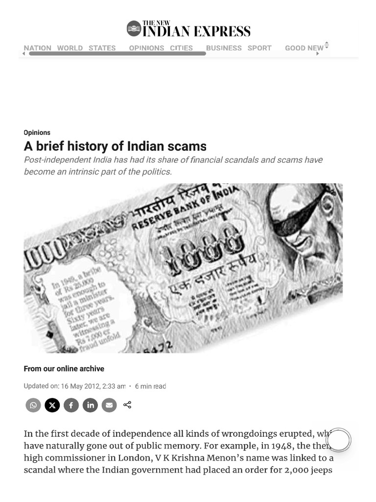 history of scams india | PDF