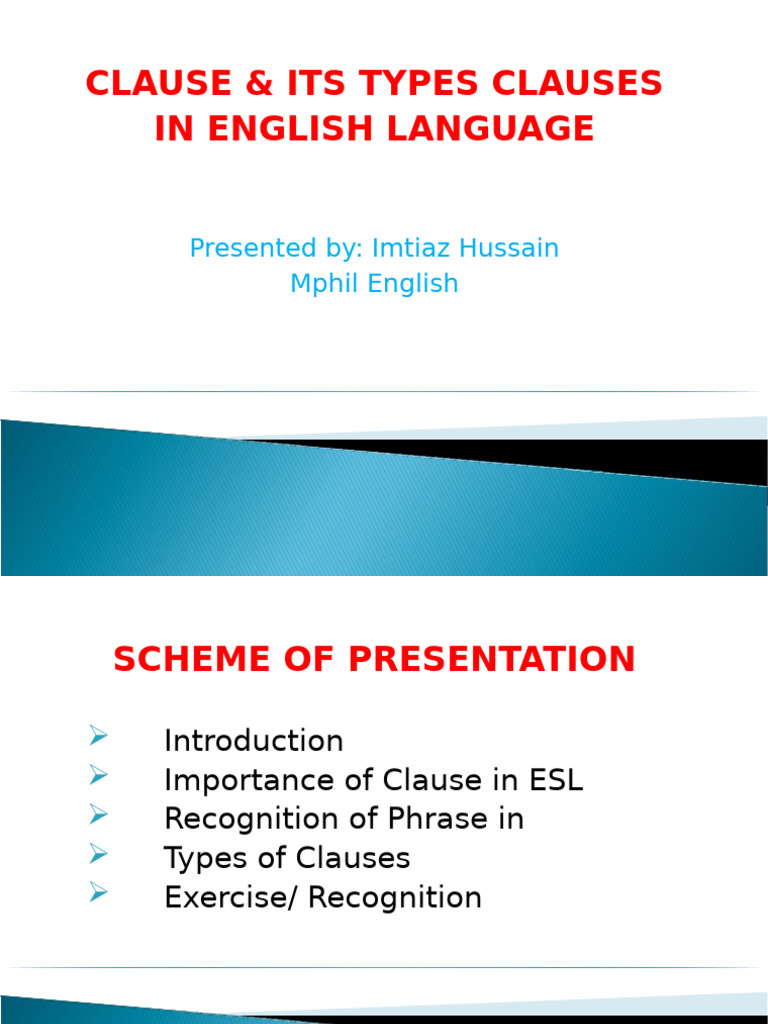 Types of Clauses in English Grammar | PDF | Clause | Sentence (Linguistics)