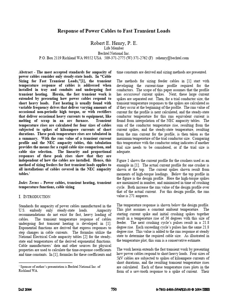 Response of Power Cables To Fast Transient Loads | PDF | Root Mean ...