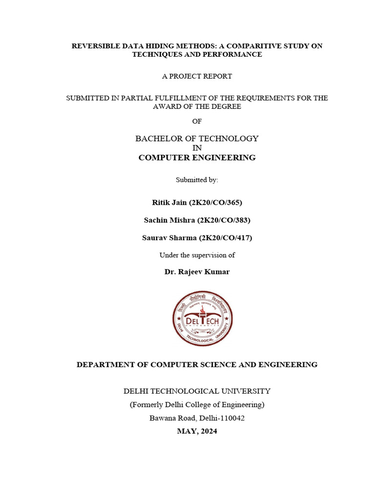 BTech Project Report | PDF | Data Compression | Computing