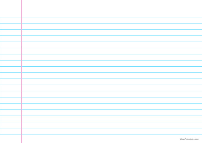 Landscape Wide Ruled Notebook Paper a4 Watermarked | PDF