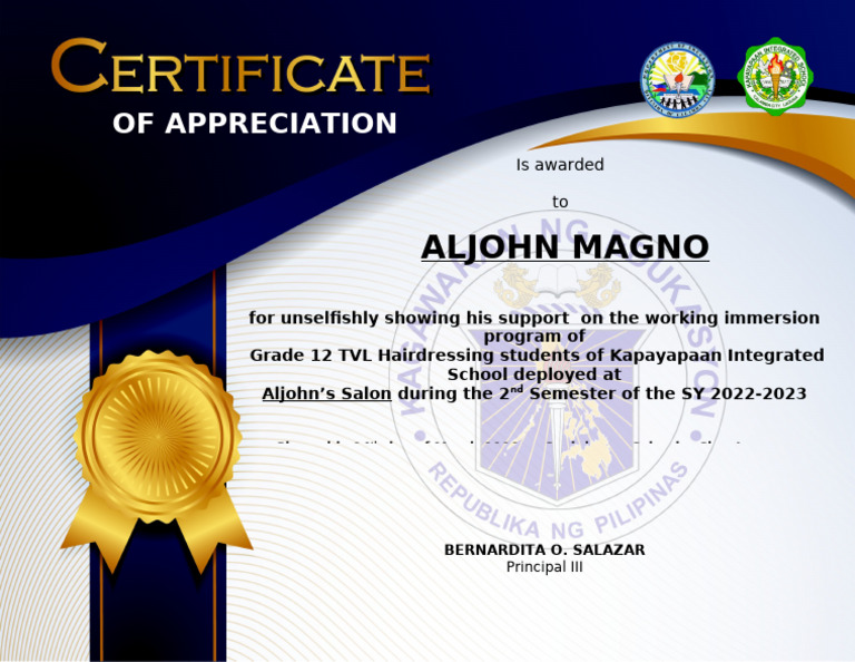 Work Immersion Certificate | PDF