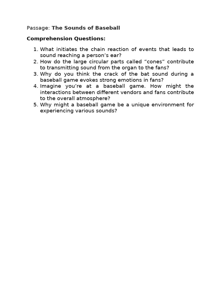 The Sounds of Baseball Explained | PDF