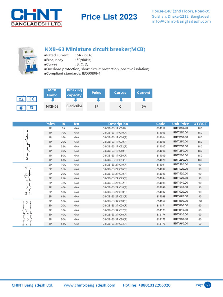 CBL Price List 31 12 22 1 | PDF | Mains Electricity | Alternating Current