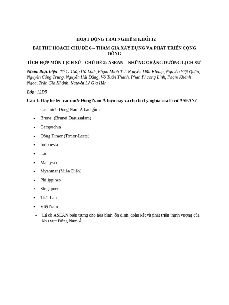 Sample of ASEAN homework | PDF