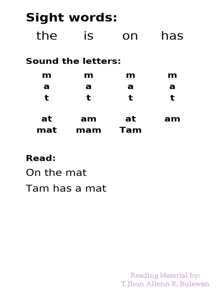 Reading Handout | PDF