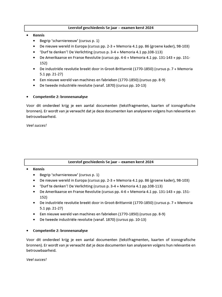 Leerstof GE 5 Kerst 2024 | PDF