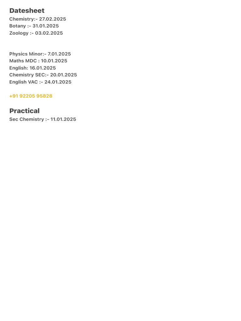 Date Sheet | PDF
