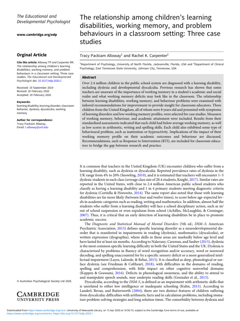 CASE STUDY-1 | PDF | Learning Disability | Dyslexia