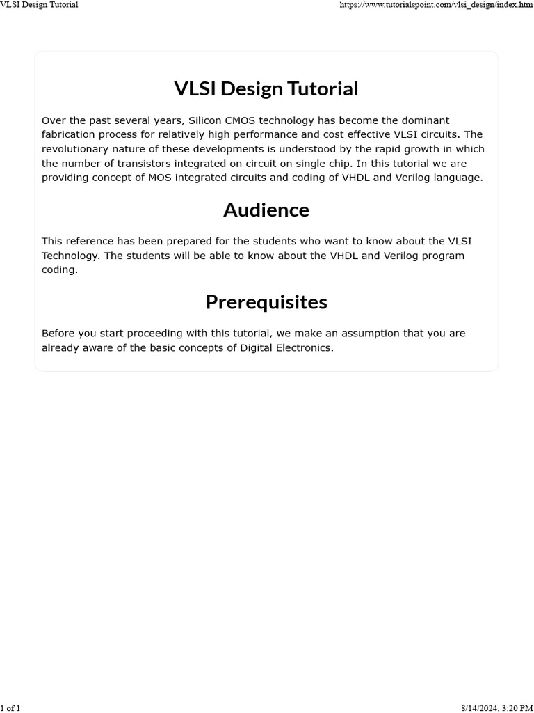 VLSI Design Tutorial basics l7 | PDF